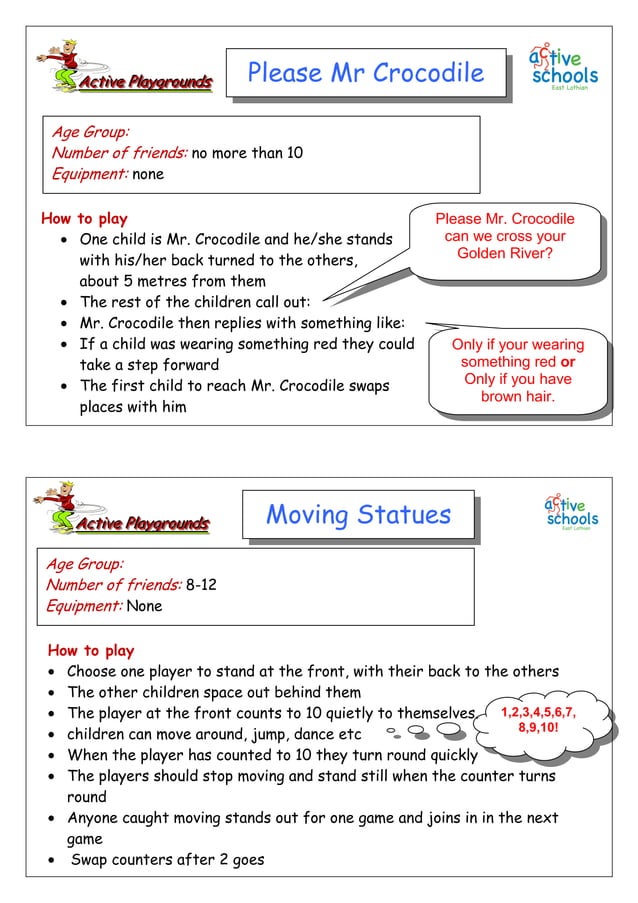 Active playgrounds/ Game cards | PDF