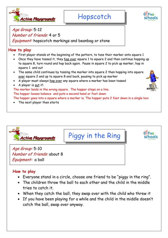 Active playgrounds/ Game cards | PDF