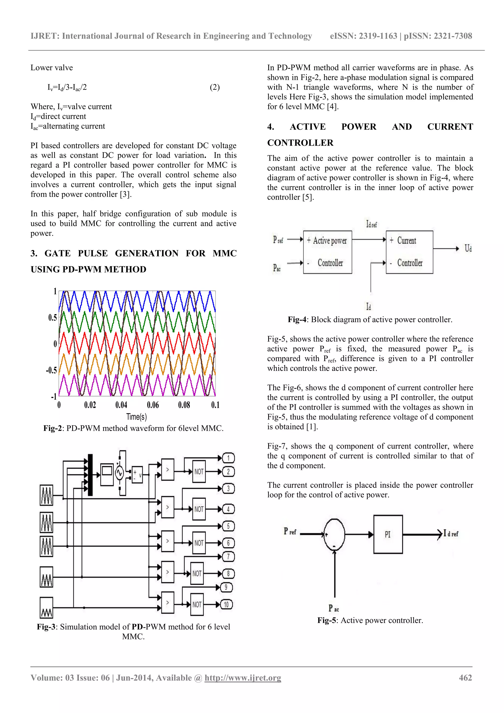 Active Power And Current Control For A Modular Multilevel Converter Mmc Based System Pdf