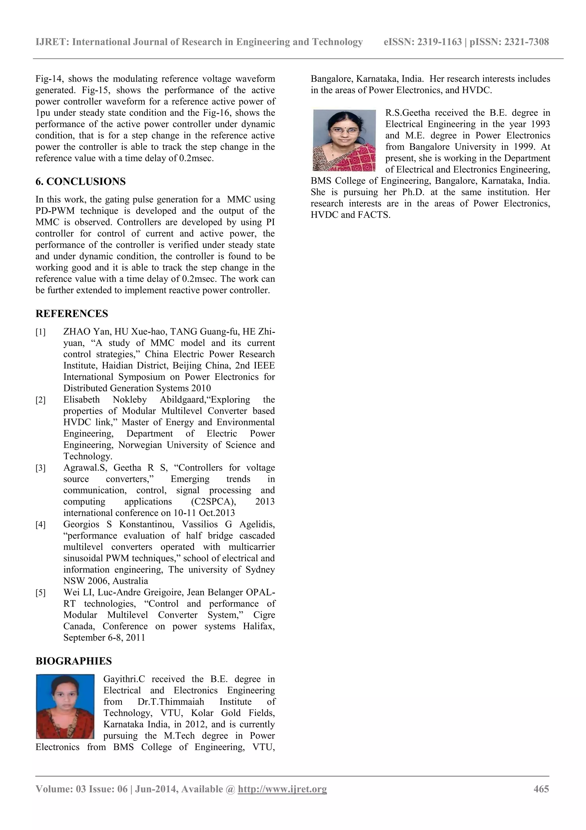 Active Power And Current Control For A Modular Multilevel Converter Mmc Based System Pdf