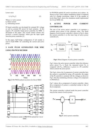Active power and current control for a modular multilevel converter ...