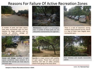 Analysis of Active recreational Zones in Delhi | PDF