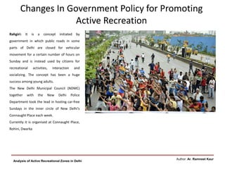 Analysis of Active recreational Zones in Delhi | PDF