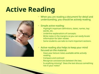 ACTIVE READING strategies for journal articles | PPTX