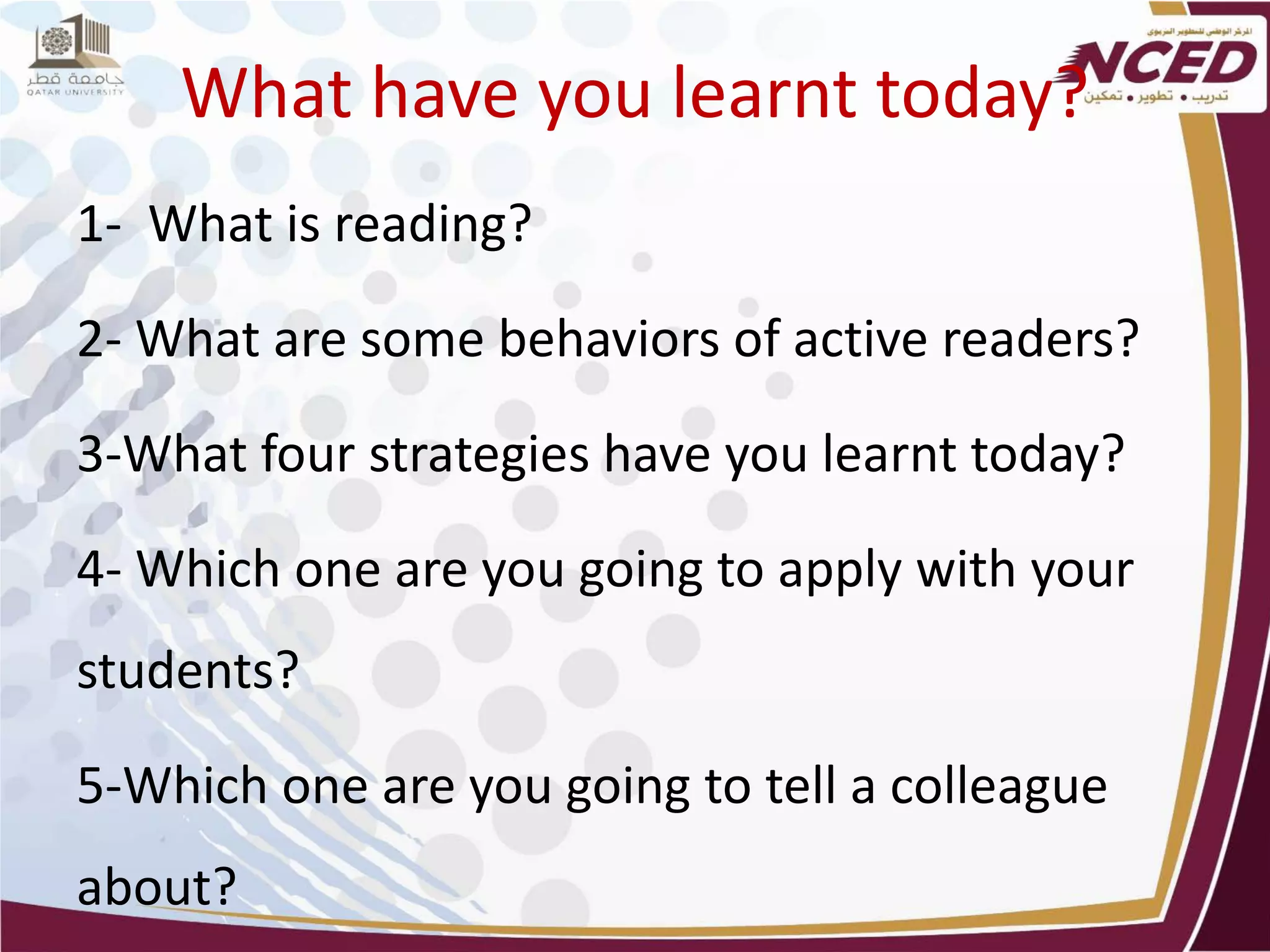 Active reading strategies | PDF