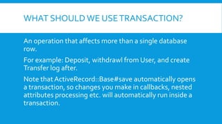 Active record - Transactions | PPT