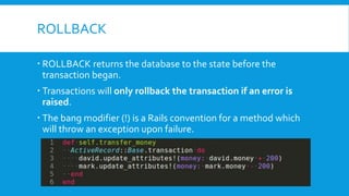 Active record - Transactions | PPT