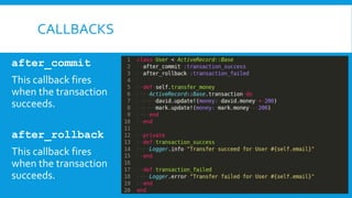 Active record - Transactions | PPT