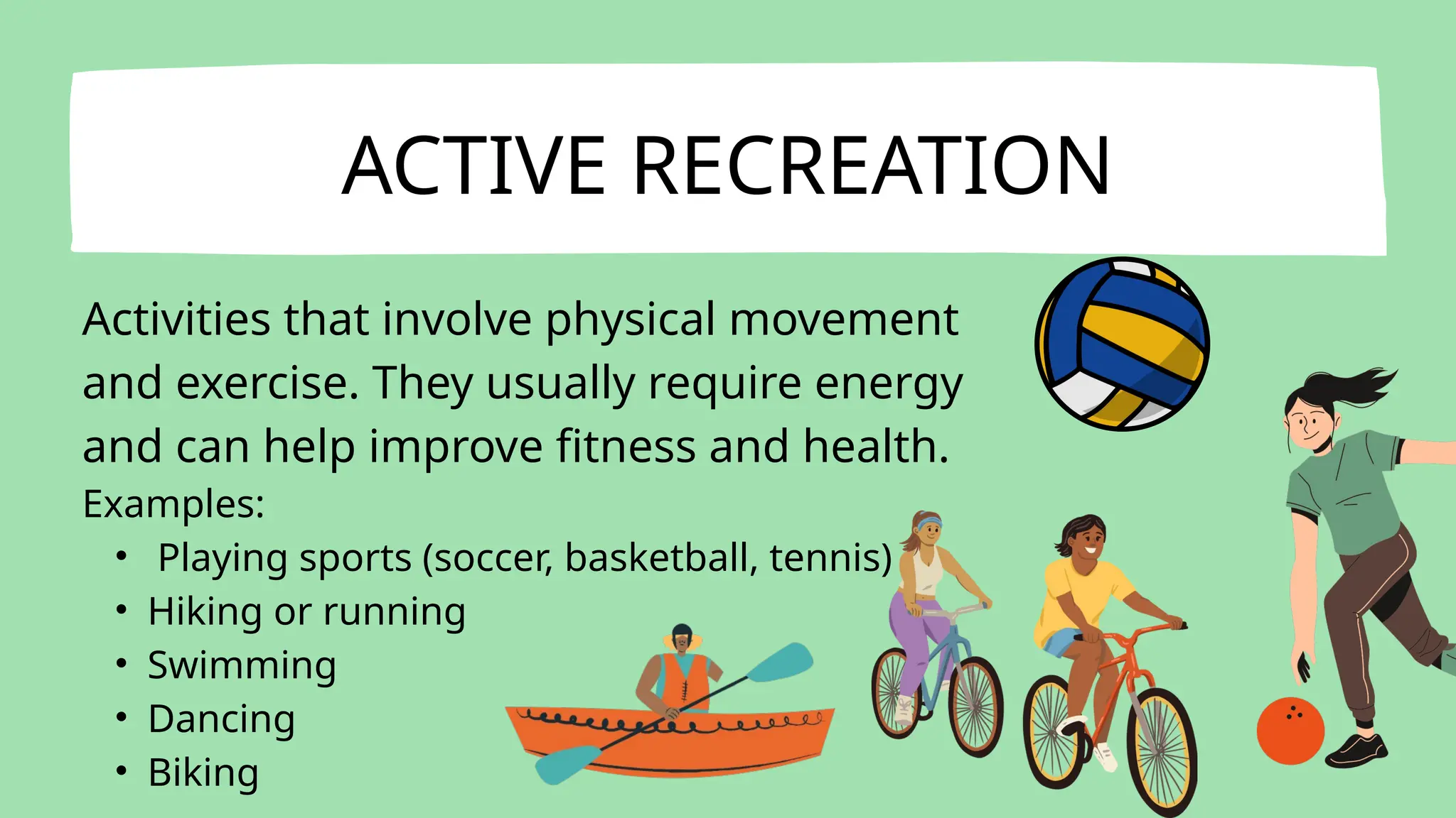 ACTIVE RECREATION for grade 10 Pe quarter1 | PPTX