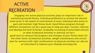ACTIVE RECREATION physical education 2nd | PPTX