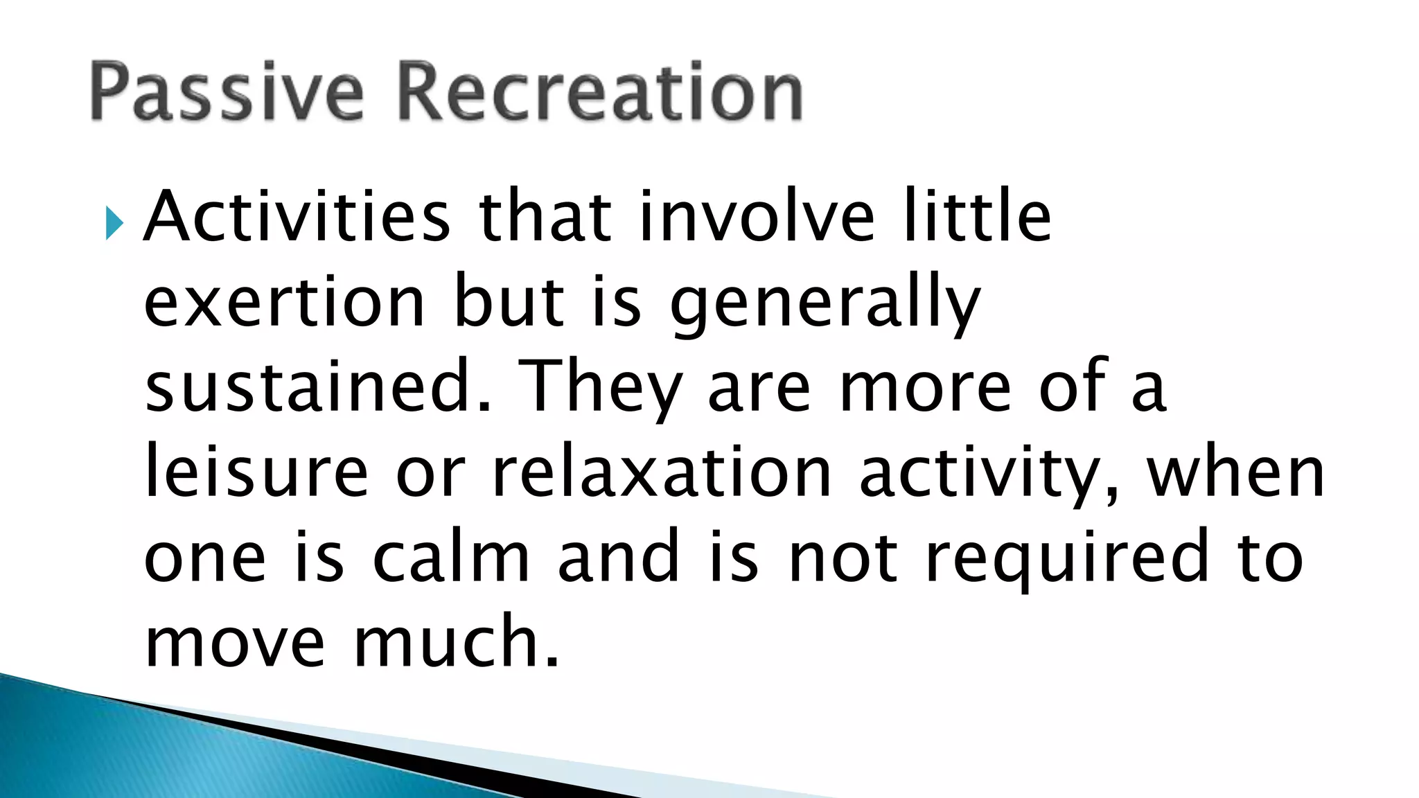 Active recreation, benefits | PPTX