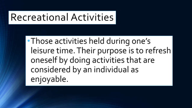 ACTIVE RECREATION PE10 Q2.pptx For learners | PPTX | Participant Sports ...