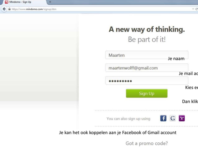 Activeren van mindomo | PPTX