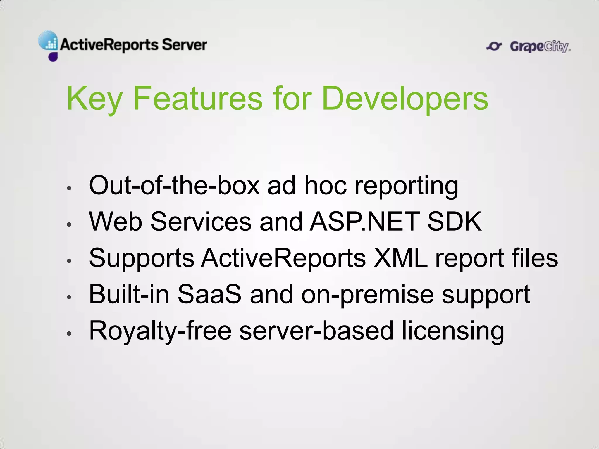 Introduction to ActiveReports Server by GrapeCity | PPT