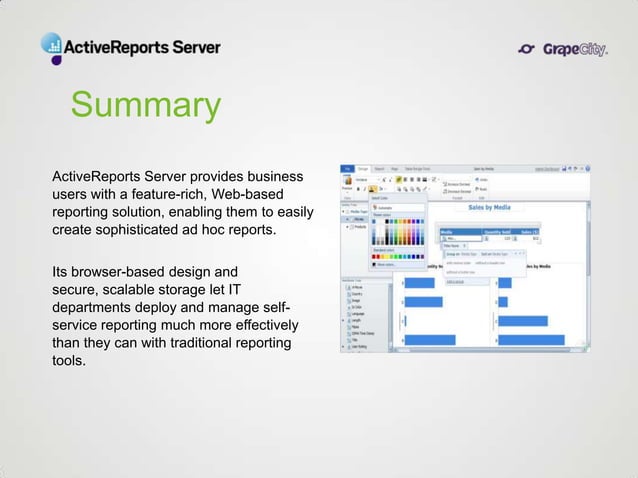 Introduction to ActiveReports Server by GrapeCity | PPTX | Computer Software and Applications ...