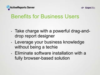 Introduction to ActiveReports Server by GrapeCity | PPTX