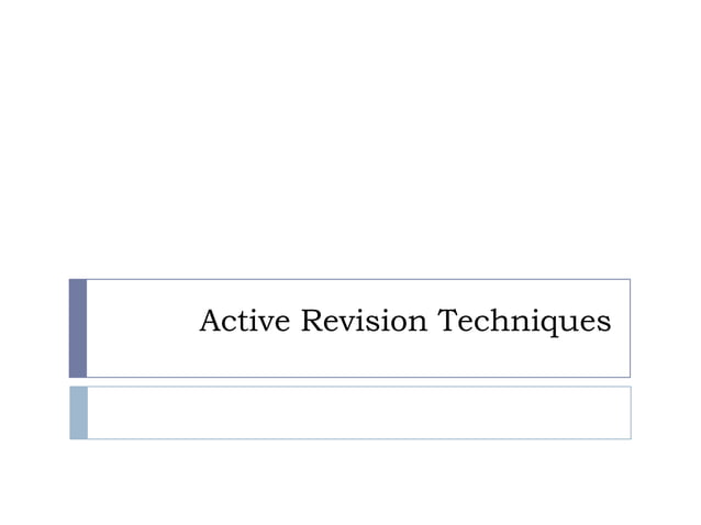 Active Revision Techniques | PPTX
