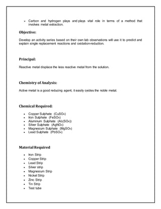 Active series of metal | DOCX