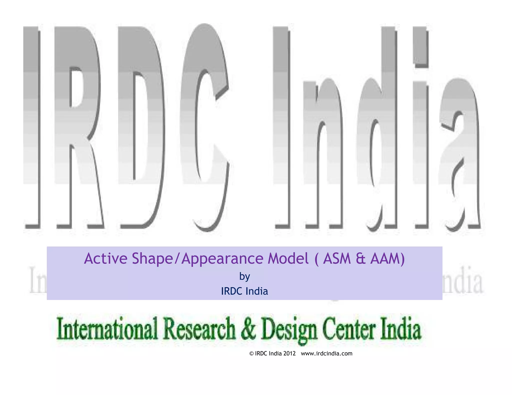Active shape appearance model-presentation 1st | PDF