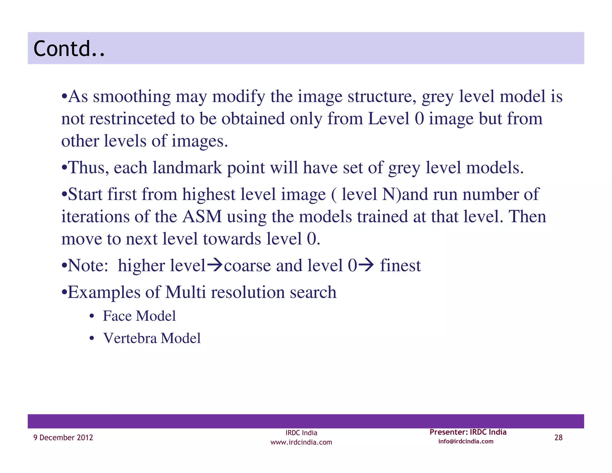 Active shape appearance model-presentation 1st | PDF