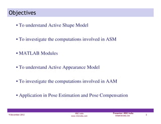 Active shape appearance model-presentation 1st | PDF