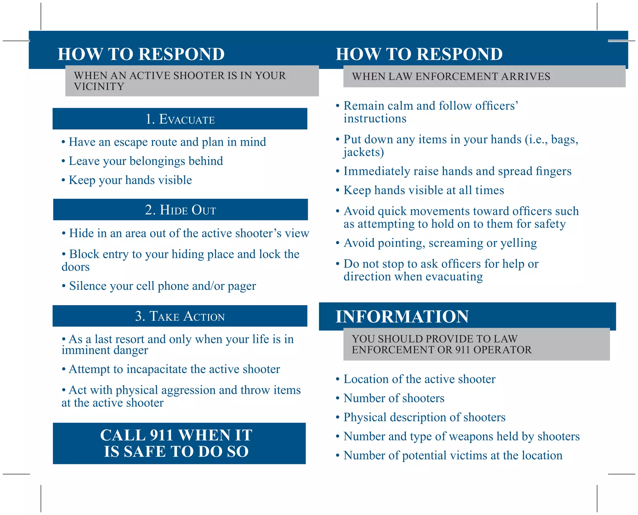 Active shooter pocket card | PDF