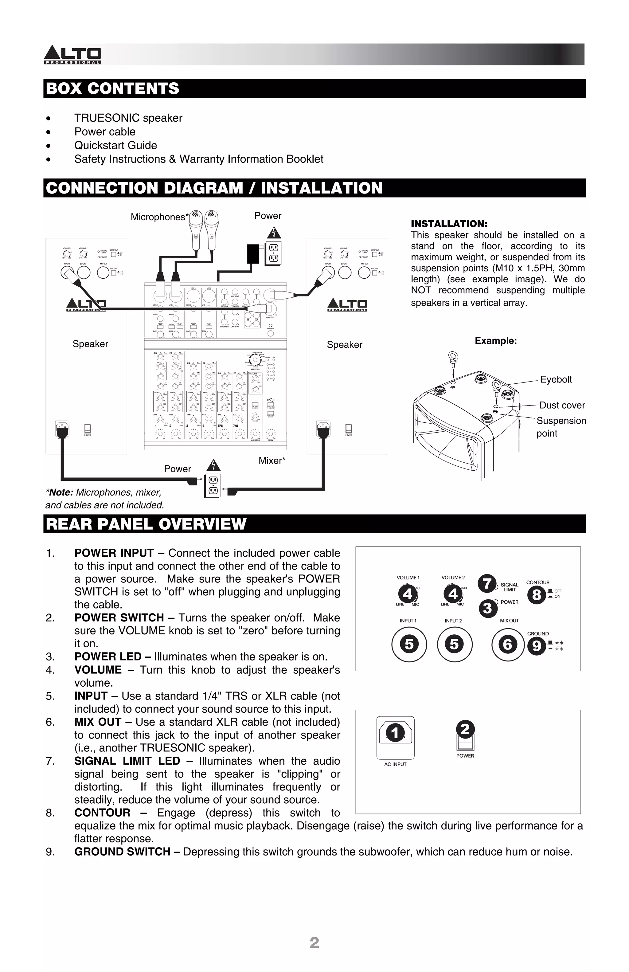 Active Speakers TRUESONIC TS112A Quickstart Guide | PDF