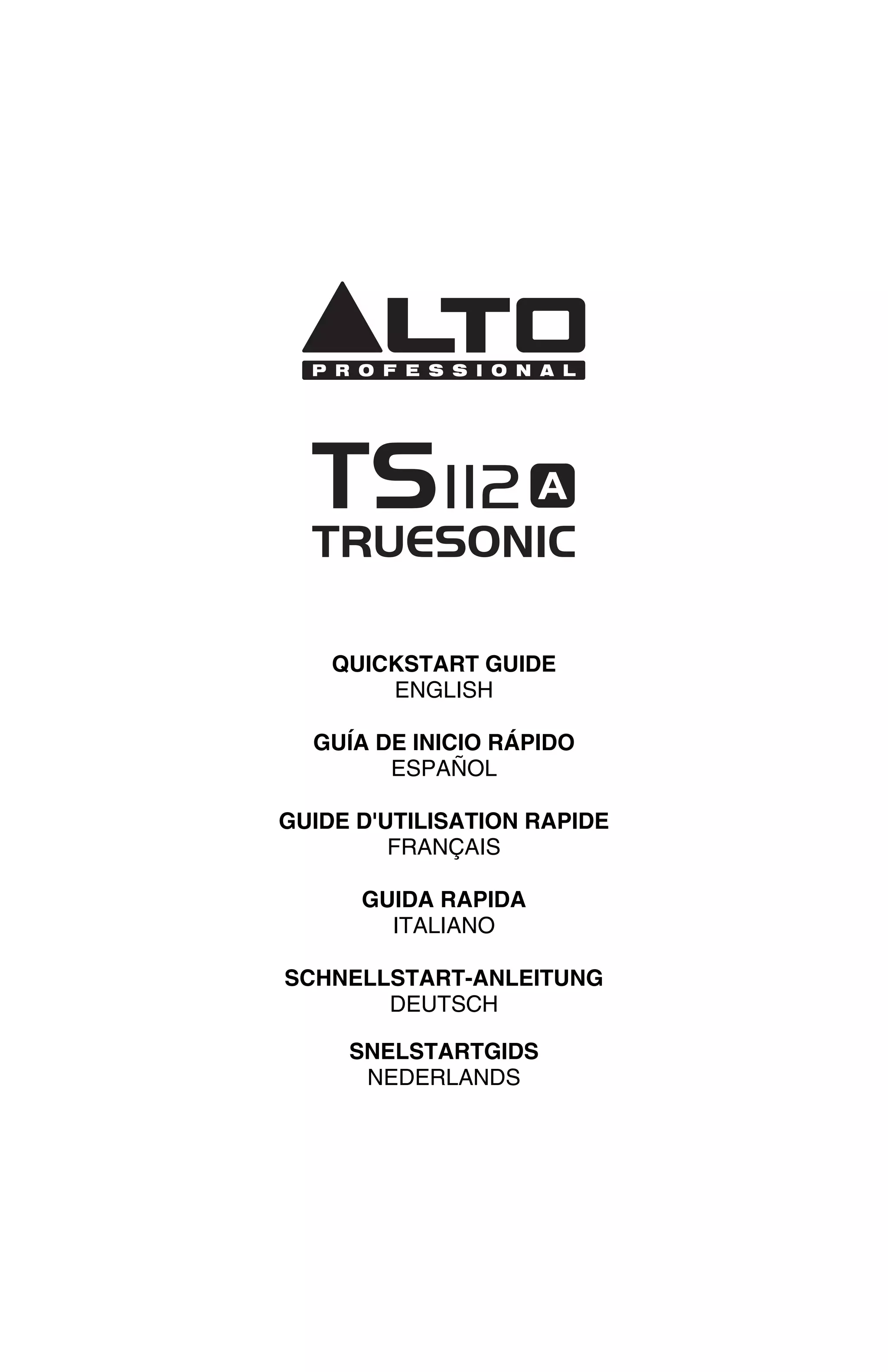 Active Speakers TRUESONIC TS112A Quickstart Guide | PDF