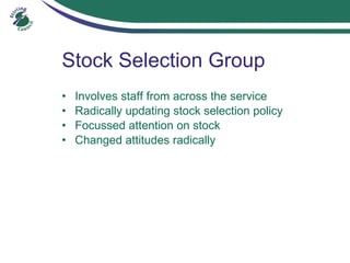 Active Stock Management in Stirling Libraries : Taking Care of Business ...
