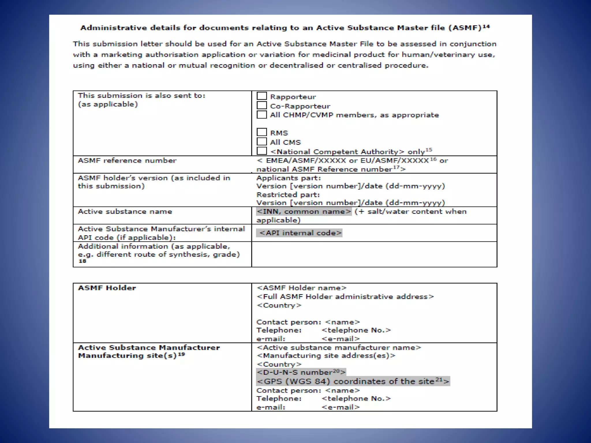 ACTIVE SUBSTANCE MSTER FILE (ASMF) eMA | PPTX