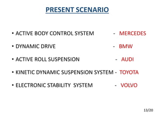 Active suspension system in automobile | PPTX