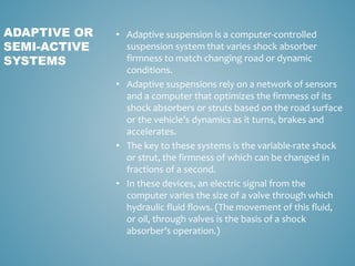 Active suspension System of Automobiles. | PPTX