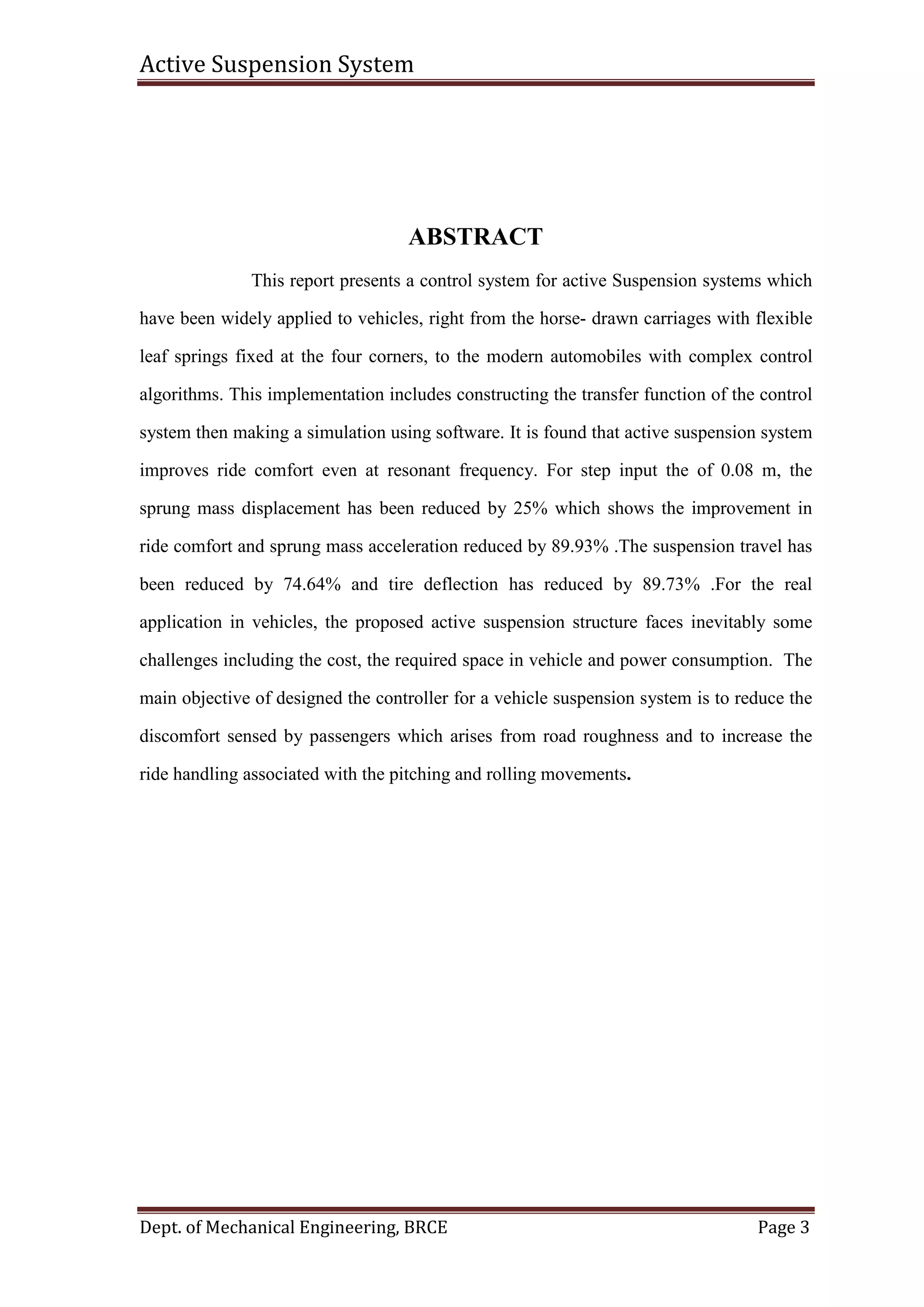 Active suspension system | PDF