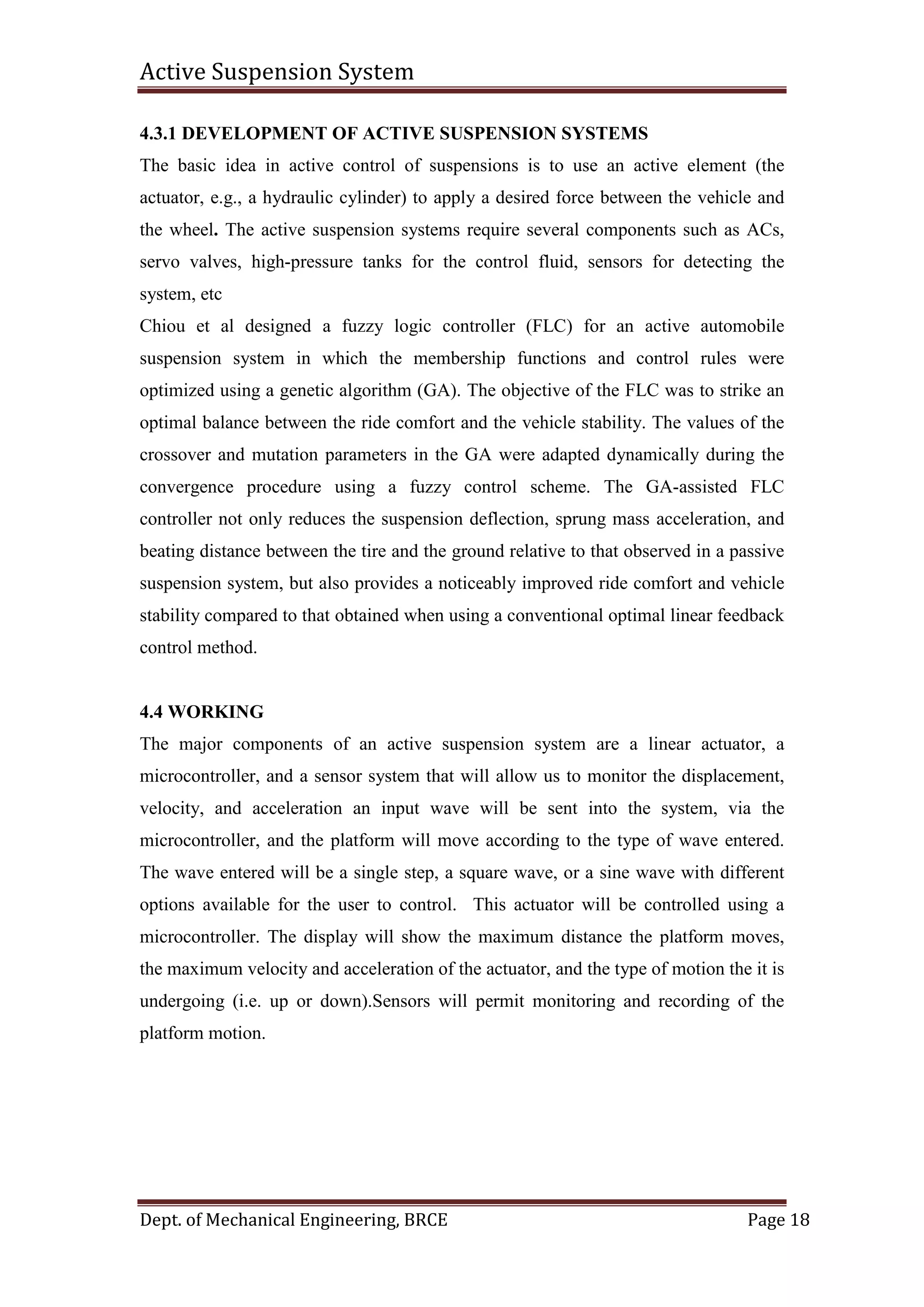 Active suspension system | PDF
