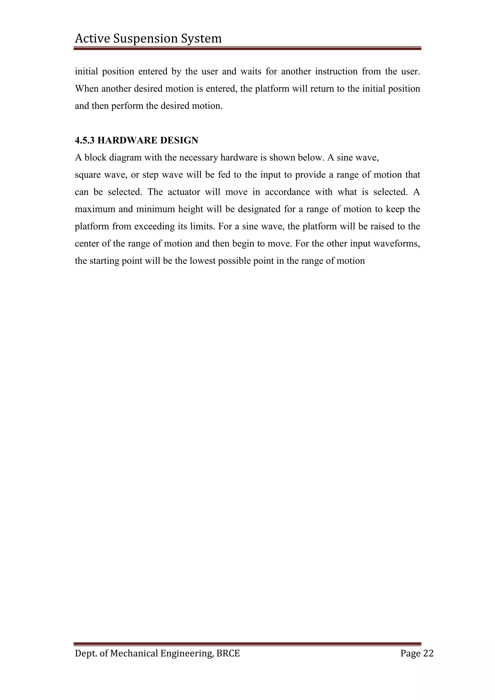 Active suspension system | PDF