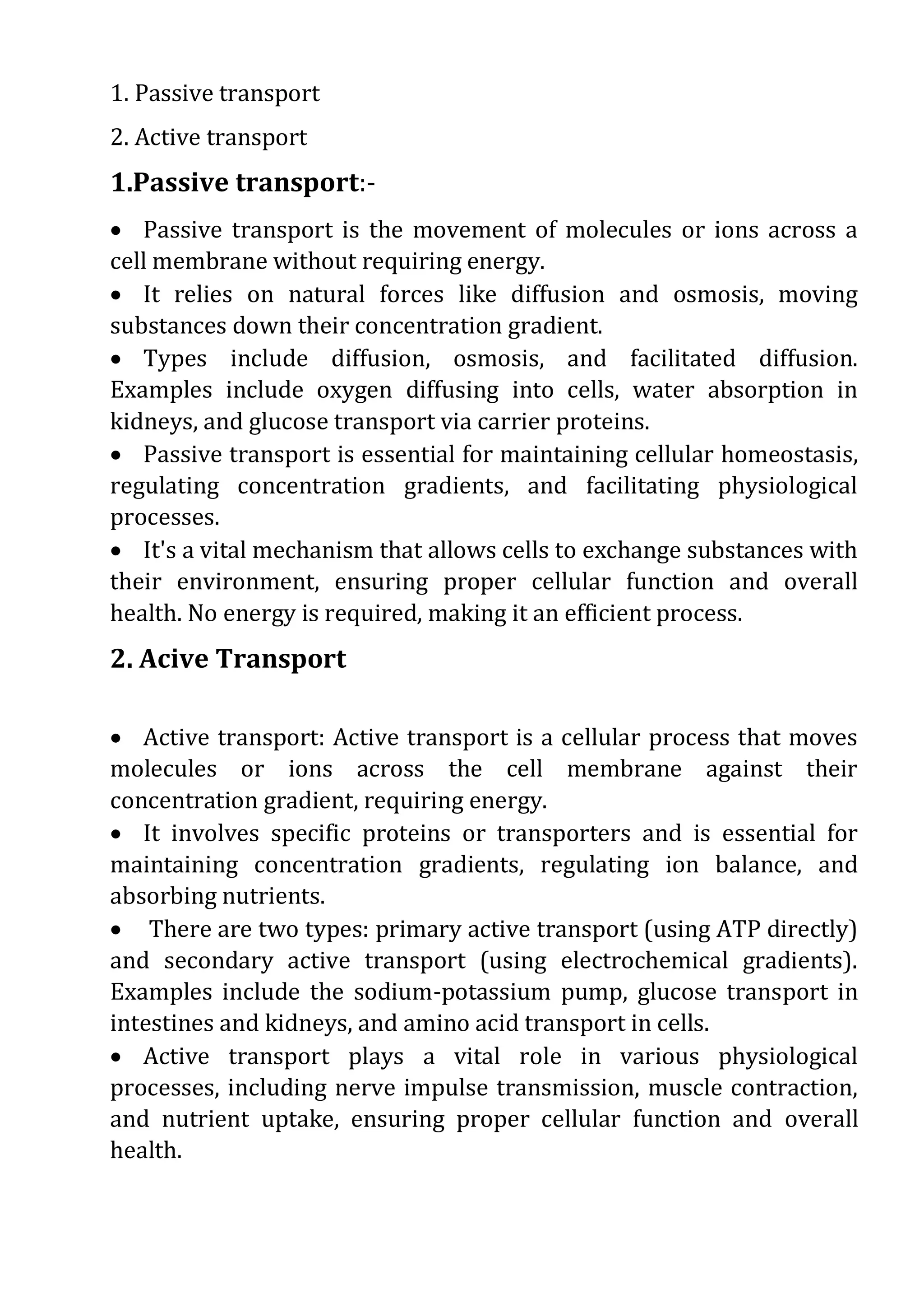 Active transport and Pumps, Uniports, Symports and Antiports. | PDF