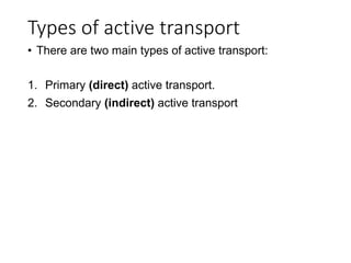 Energetics and Saturation Kinetics of Active Transport | PPT