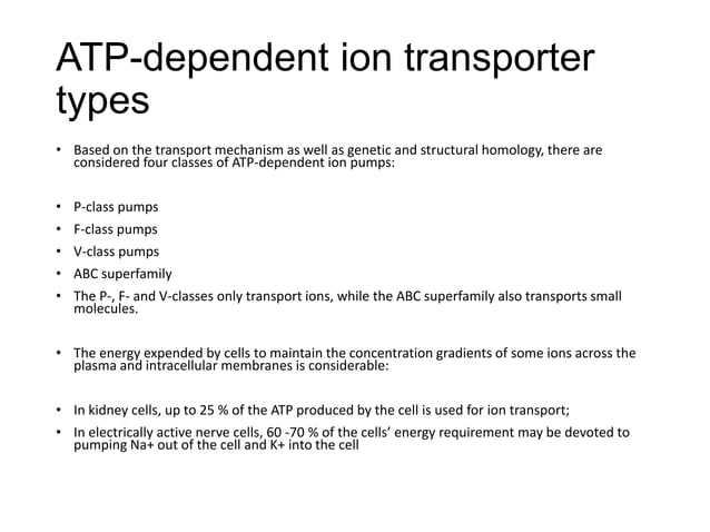 Energetics and Saturation Kinetics of Active Transport | PPT