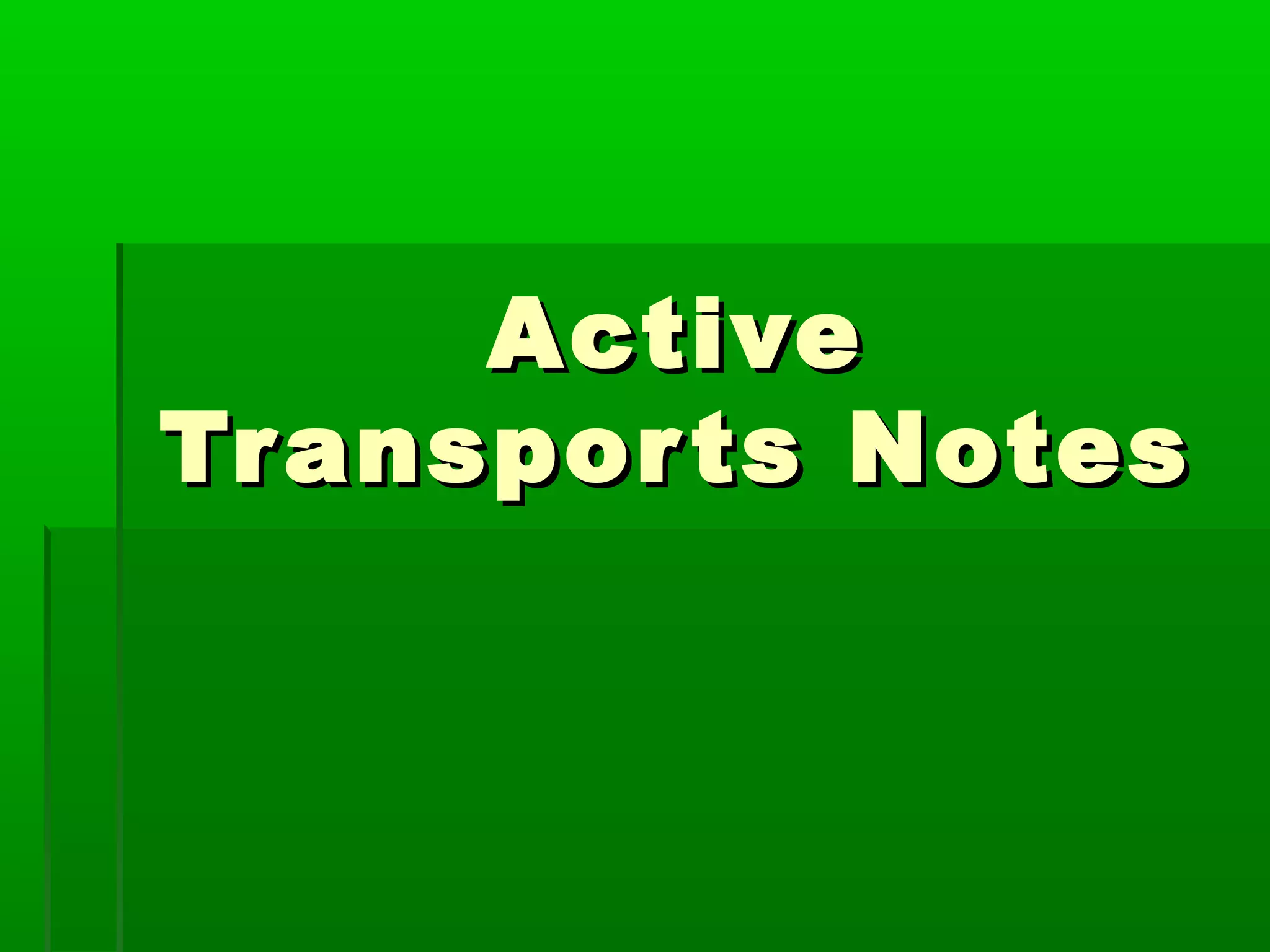 Active Transport Notes | PPT