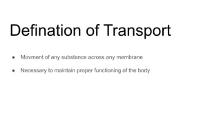 Active transport system | PPT