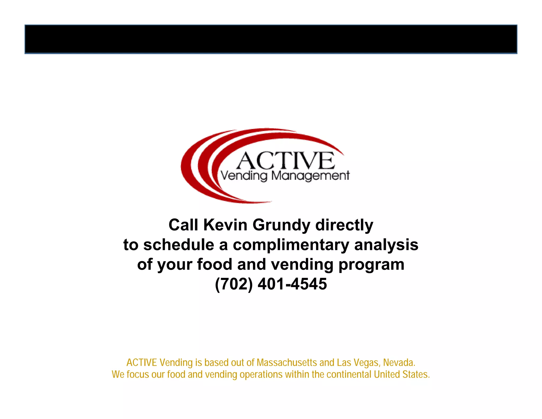 Active Vending Management | PDF