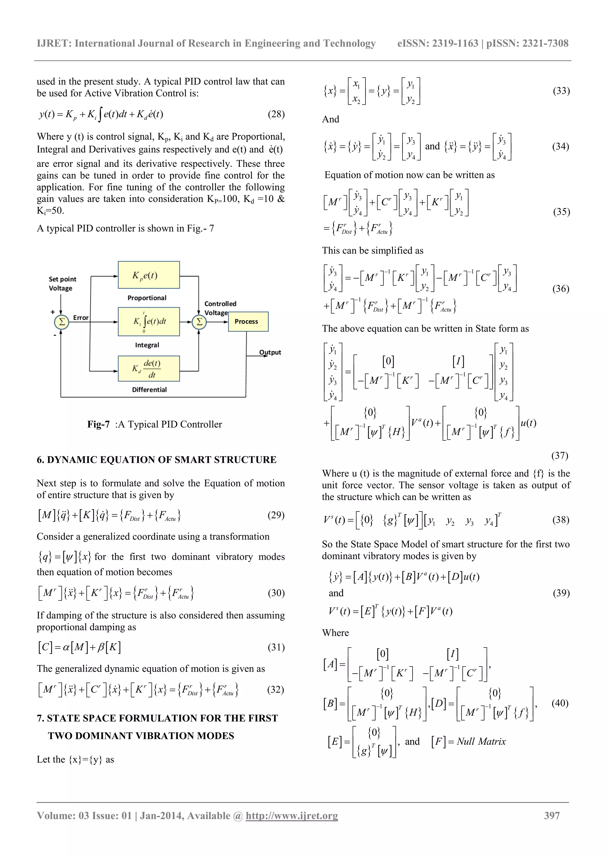 Active vibration control of smart piezo cantilever beam using pid controller | PDF