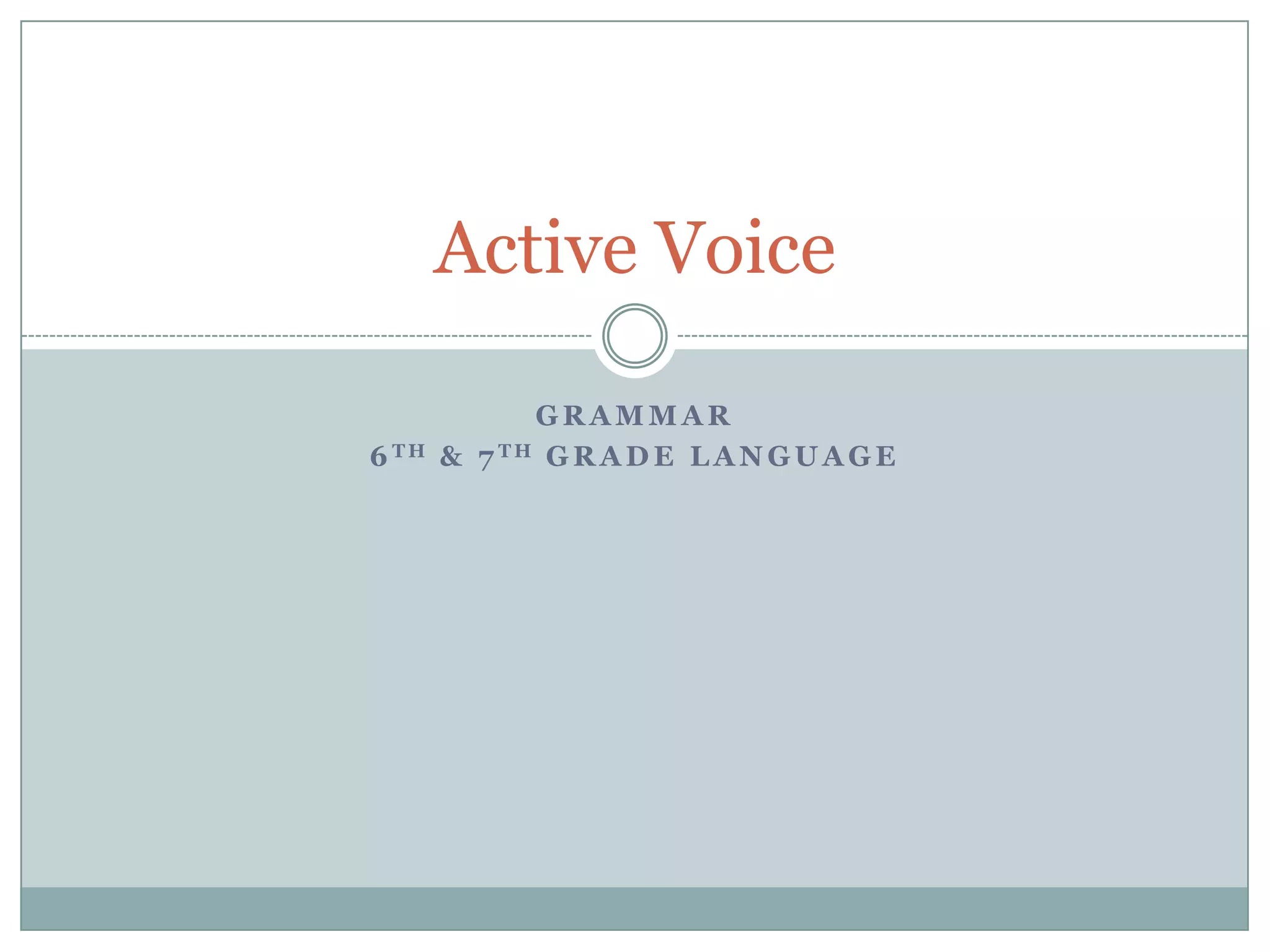 Active voice | PPT