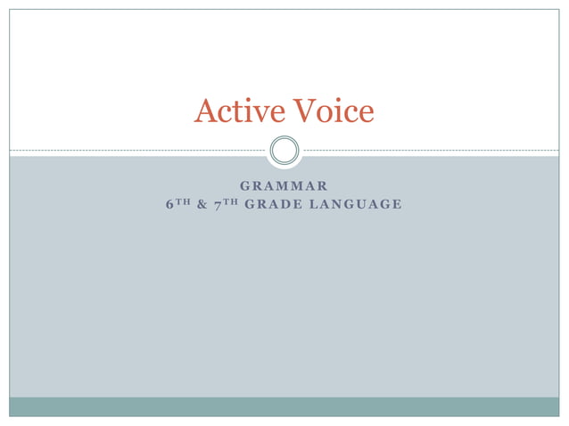 Active voice | PPT