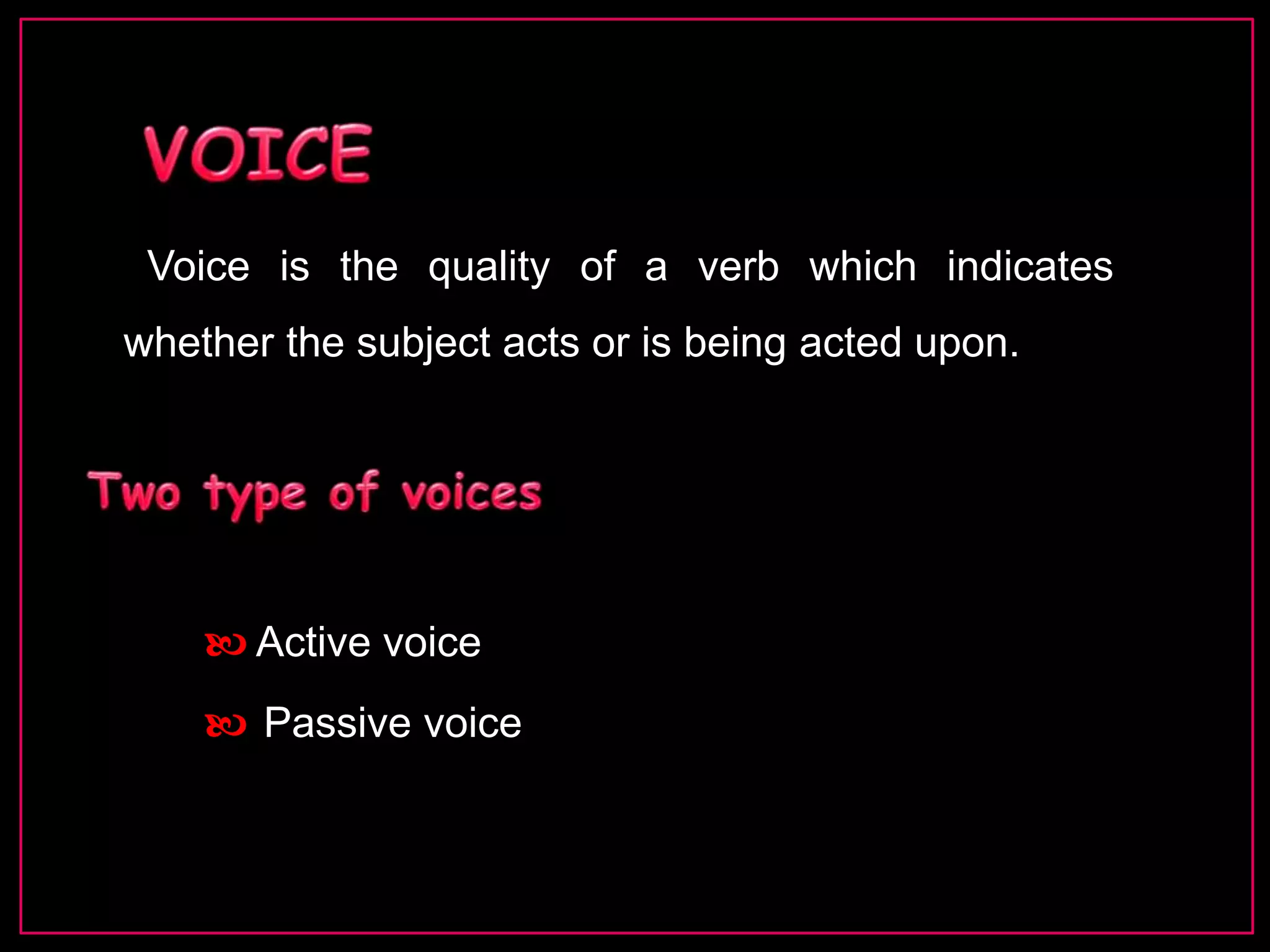Active voice and passive voice | PPTX
