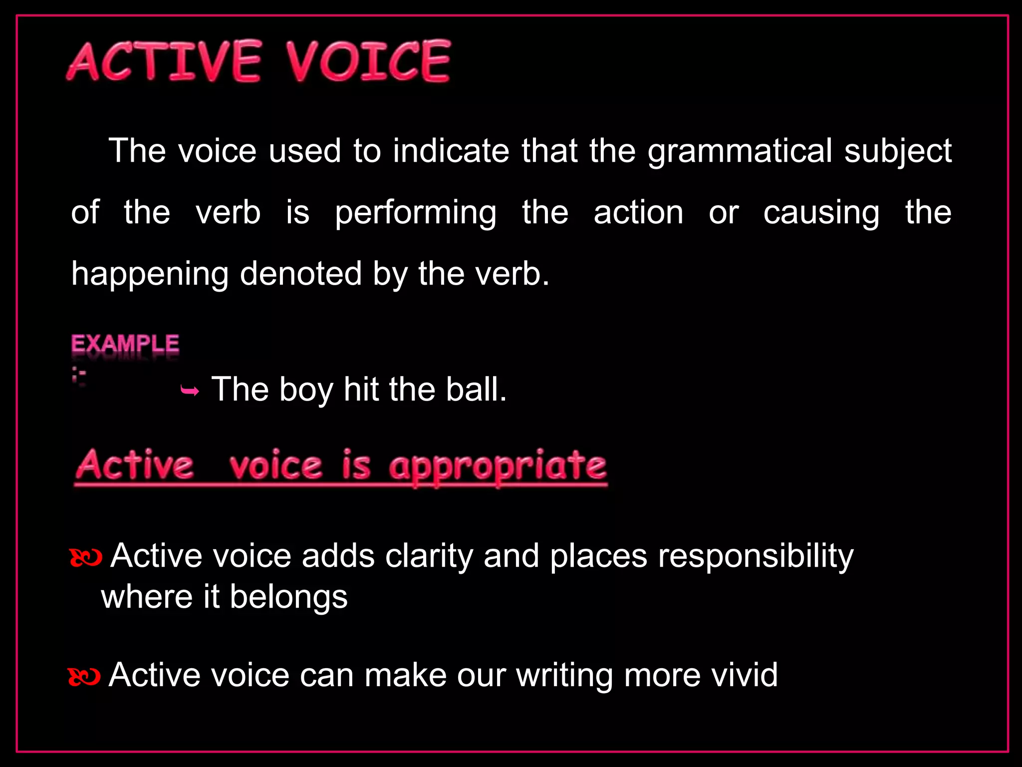 Active voice and passive voice | PPTX