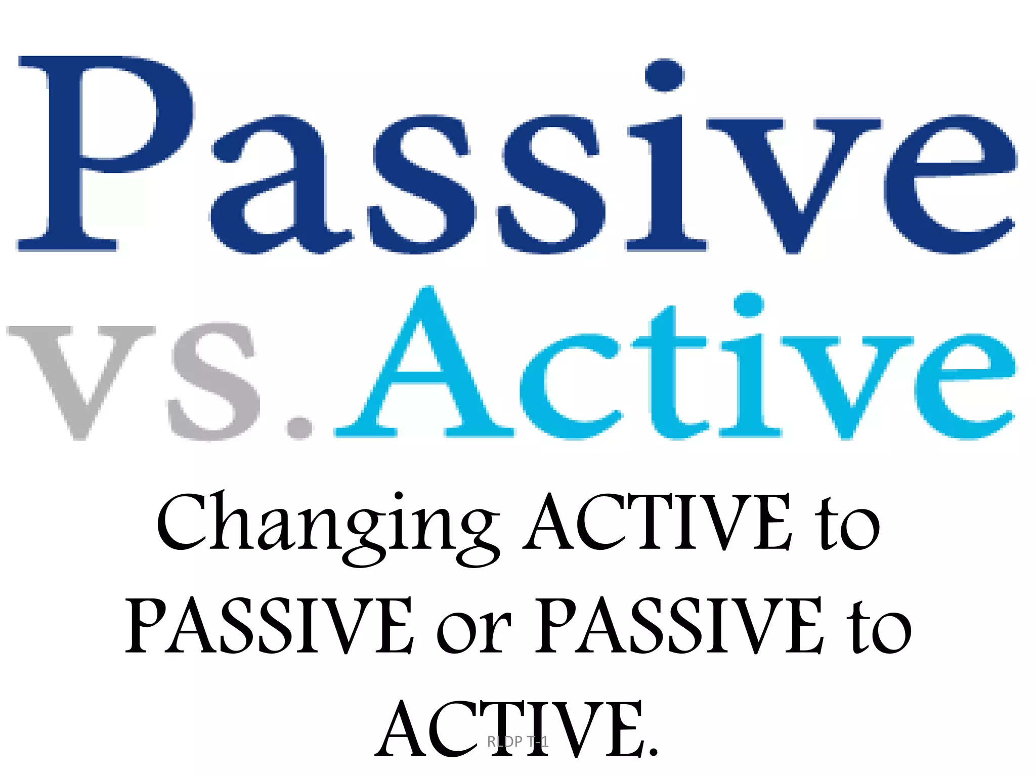 Active vs. Passive Voice of the Verb | PPTX