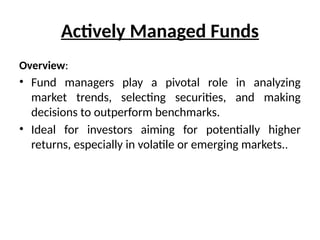 Active vs. Passive Mutual Funds for the investors | PPTX