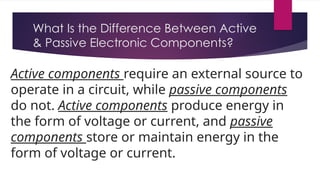 Active vs Passive.pptx COMPONENTS IN ELECTRONICS | PPTX