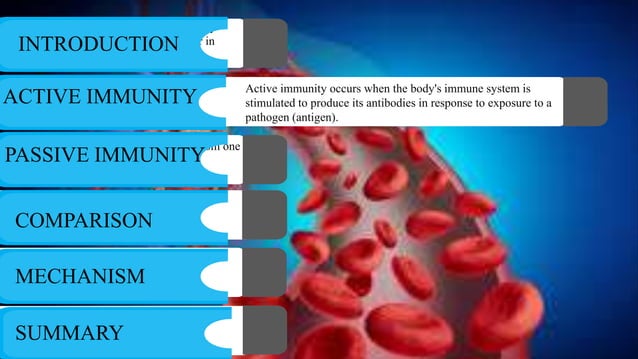 Active Vs Passive Immunity presentationpptx | PPTX